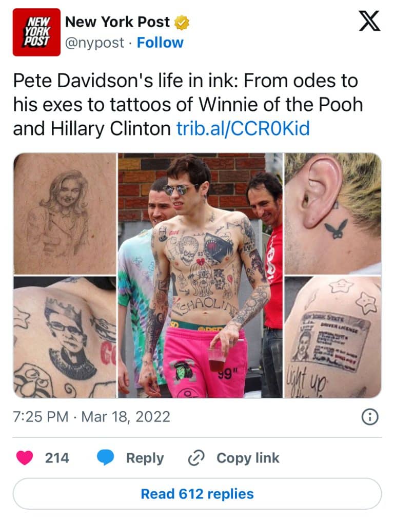 Pete Davidson Unveils New Look After Removing Nearly 200 Tattoos